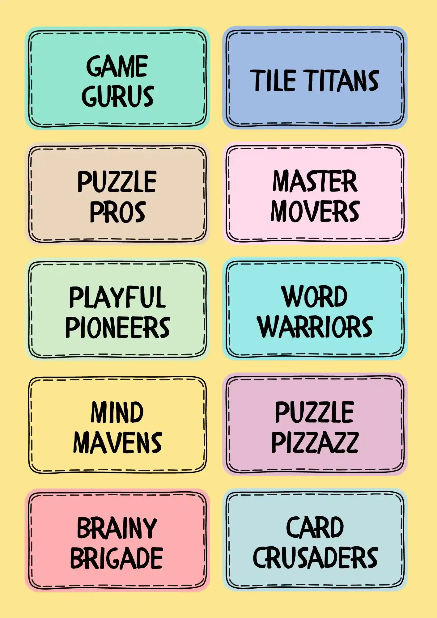 Best Amusing Team Names And Generator For All Different Games